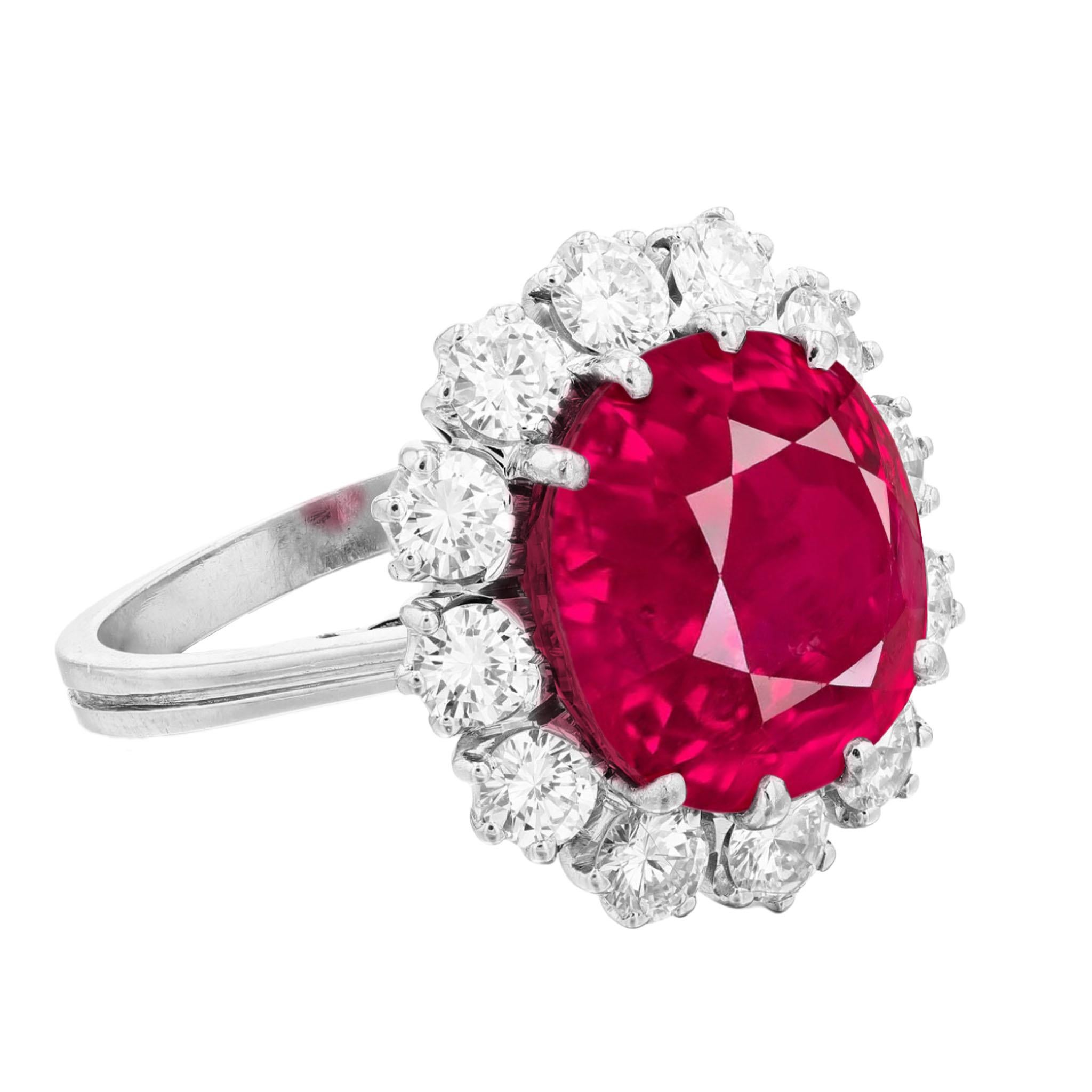 Grs Certified 4.55 Carat Burma Mogok No Heat Ruby Diamond Ring For Sale ...