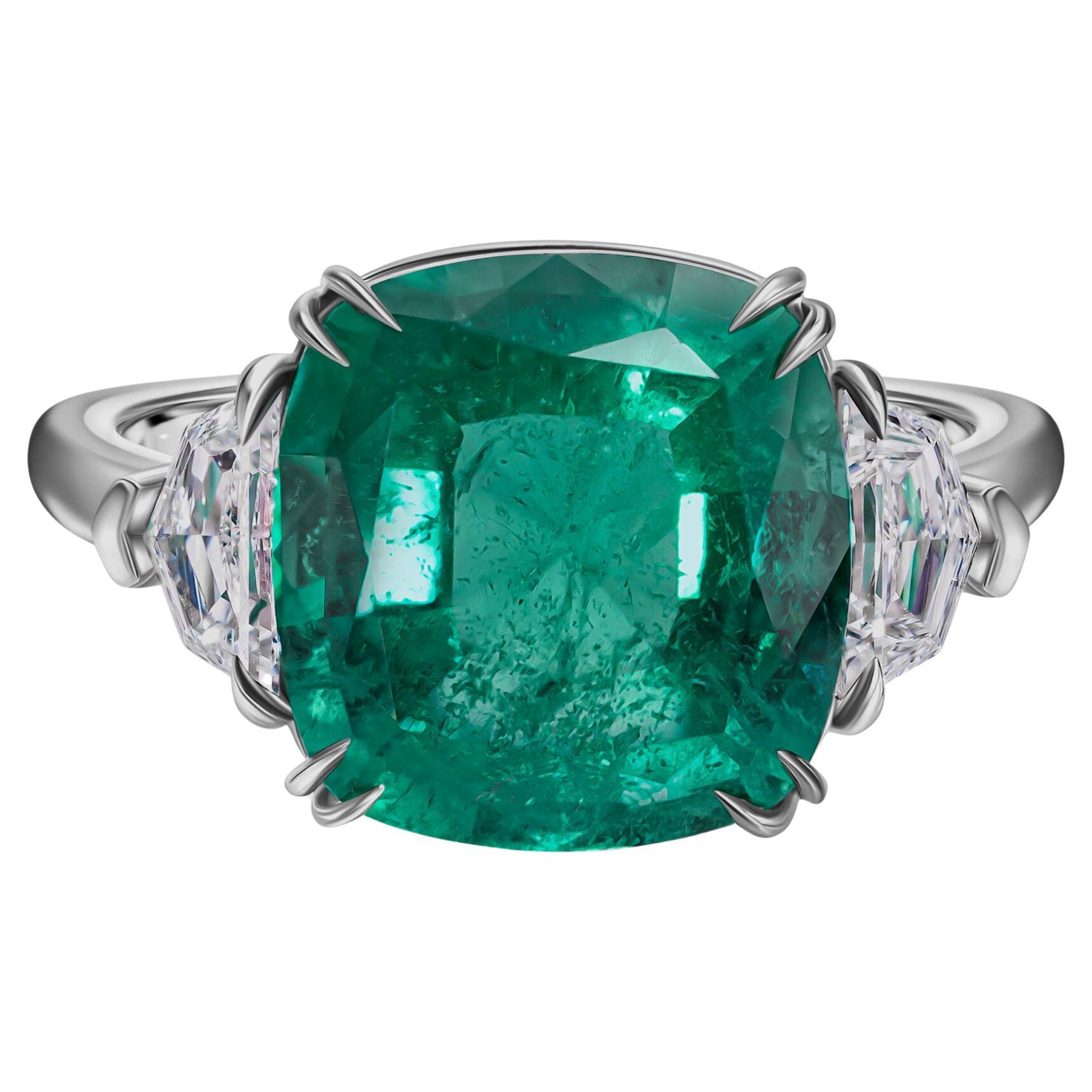 GRS Certified 5.32 Carat Minor Oil Vivid Zambian Emerald and Diamond ... GRS Certified 5.32 Carat Minor Oil Vivid Zambian Emerald and Diamond ...