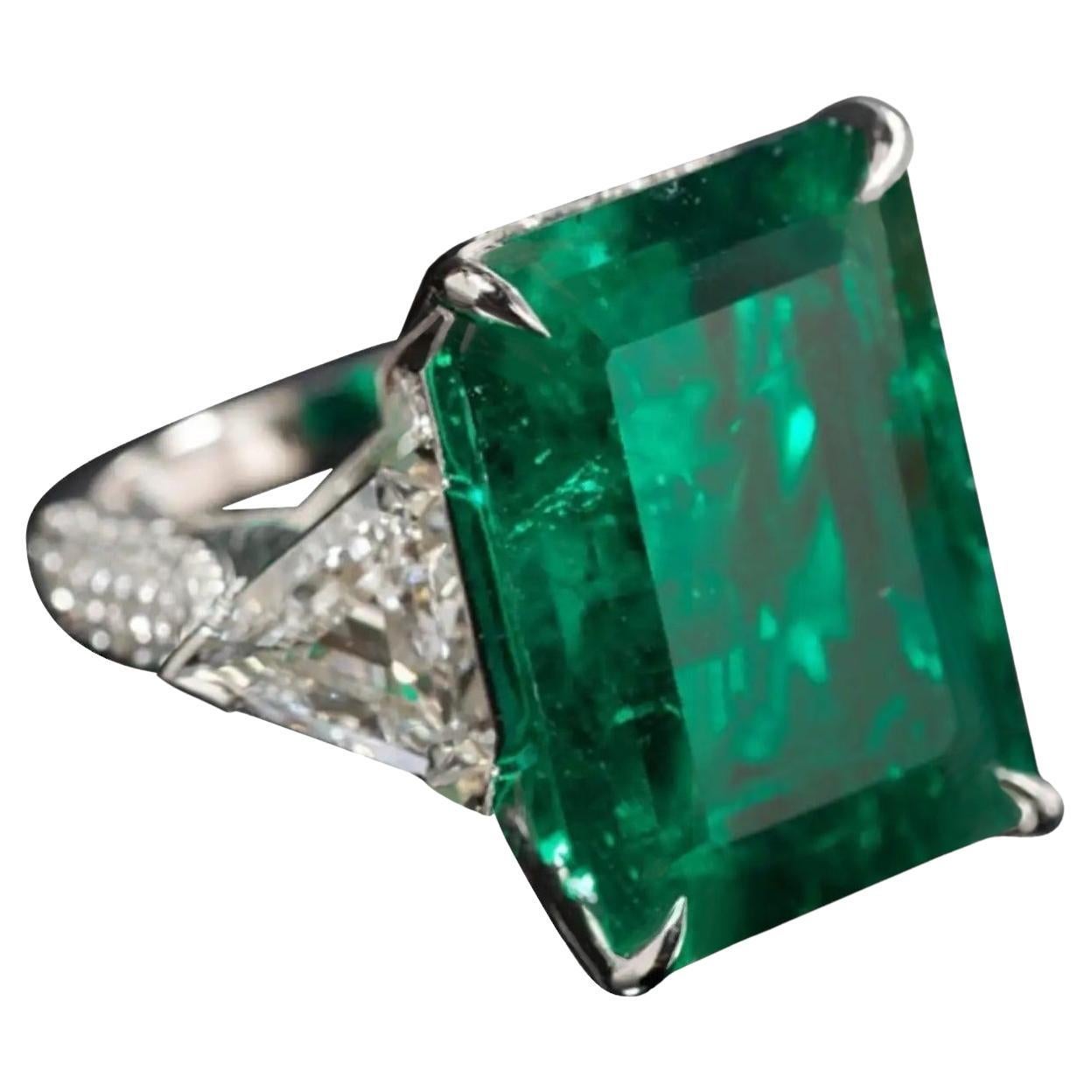 GRS 6.71 Carat Vivid Green Emerald Cut Diamond Ring For Sale at 1stDibs ...