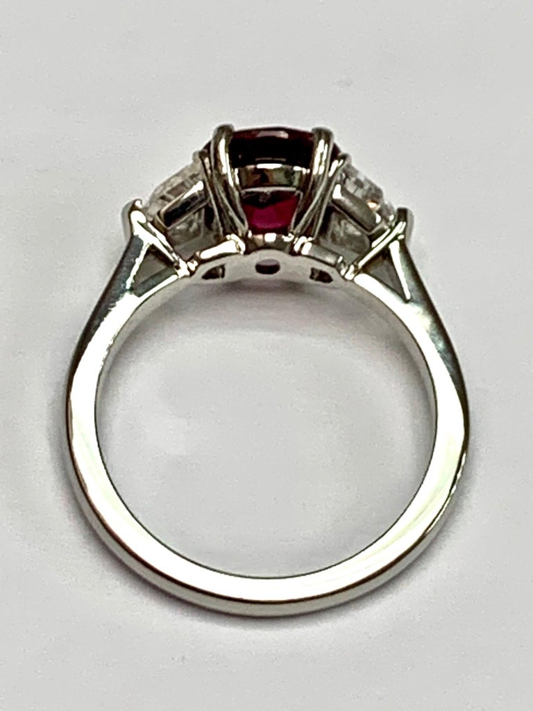GRS Lab Certified 2.55 Carat Mozambique Ruby Diamond Three-Stone ...
