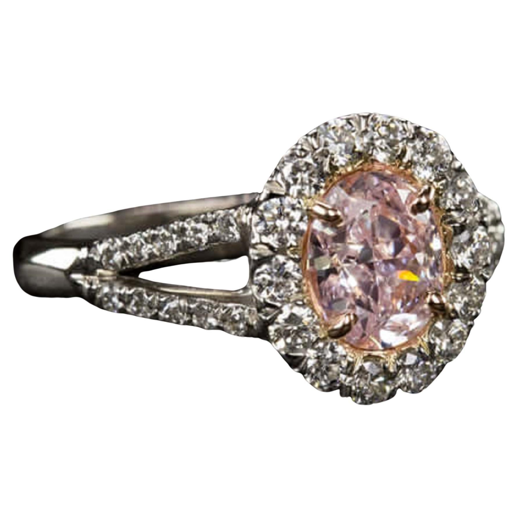 GIA Certified 1.27 Carat Pink Diamond Ring For Sale at 1stDibs