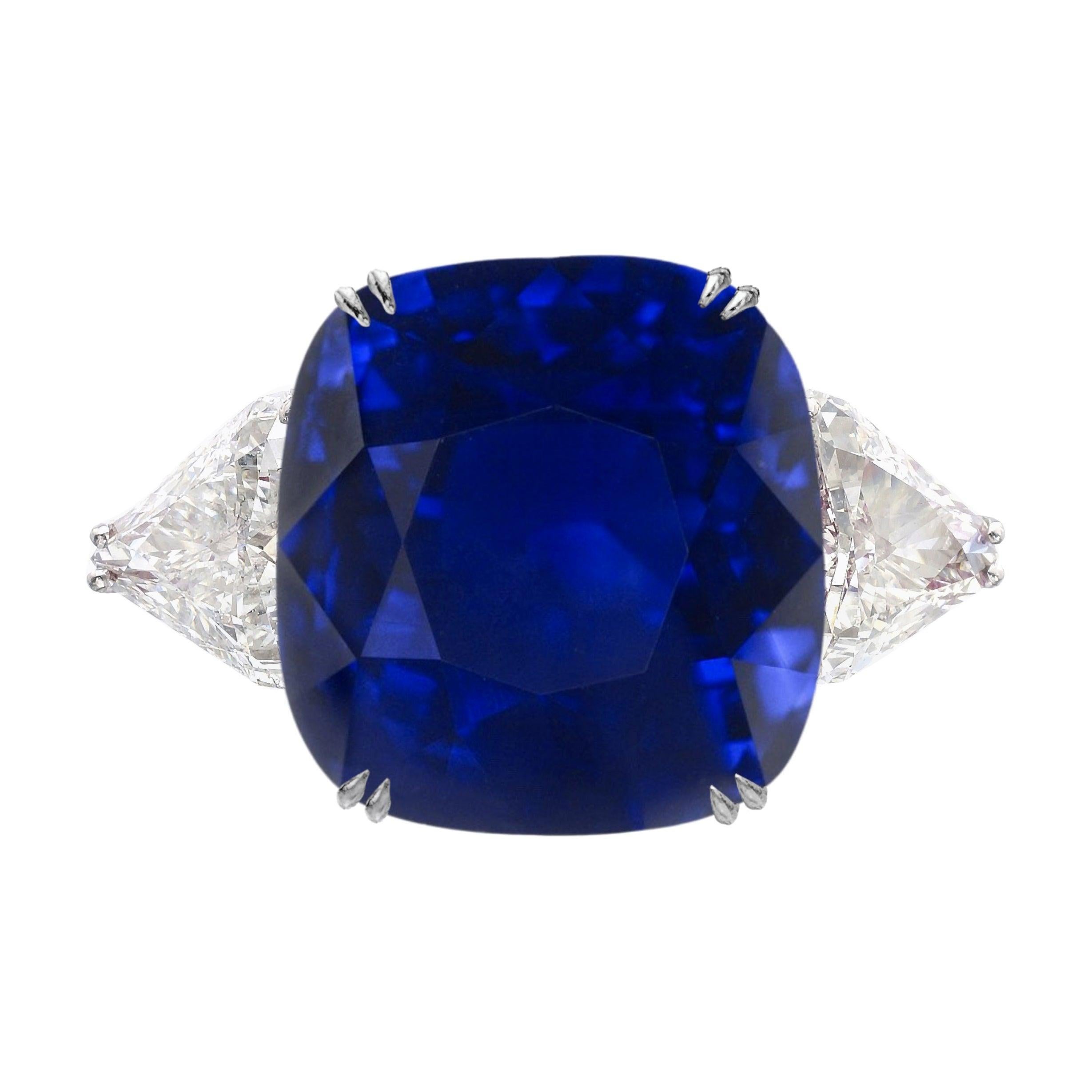 GRS Switzerland 6.33 Carat Vivid Royal Blue Oval Blue Sapphire Diamond ...
