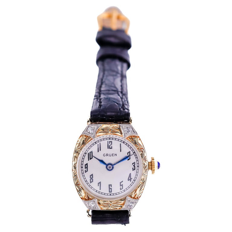 Gruen 14Kt. Solid Gold Art Deco Ladies Watch Hand Made 1920's with ...
