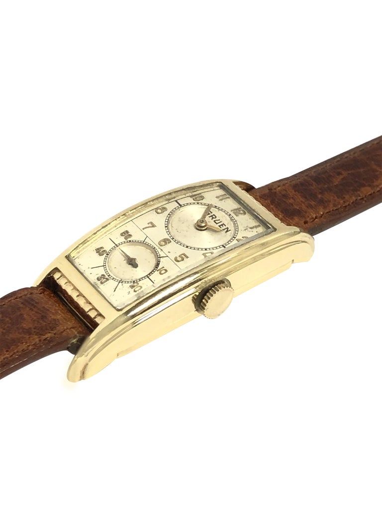 Gruen 1940s Tonneau Case Duo Dial Doctors Mechanical Wristwatch at 1stDibs