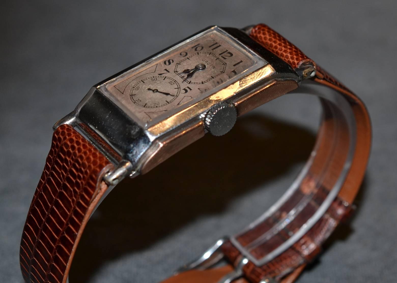 Gruen Gold Stainless Steel Alloy Doctor's Wristwatch, circa 1930s For ...