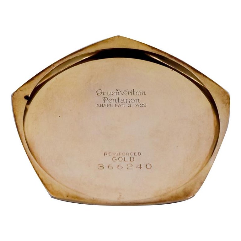 Gruen Yellow Gold Filled Art Deco Pocket Watch with Original Stern Dial ...