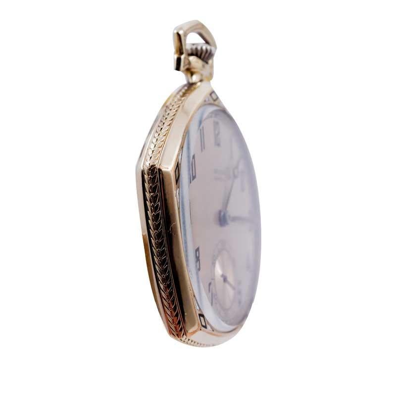 Gruen Yellow Gold Filled Art Deco Pocket Watch with Original Stern Dial ...