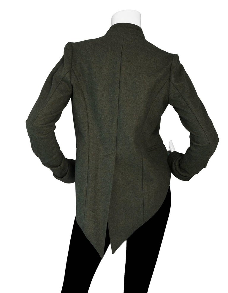 Gryphon Green Wool Military Tailcoat Sz XS For Sale at 1stDibs