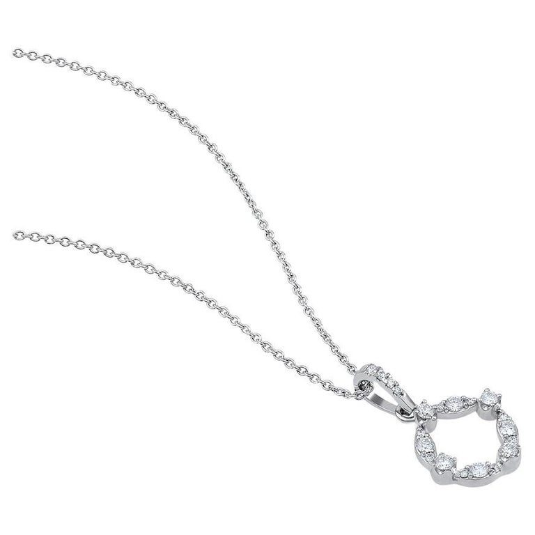 GSI Certified 14k Gold 0.34 Carat Natural Diamond F-VS Circle Pendant ...
