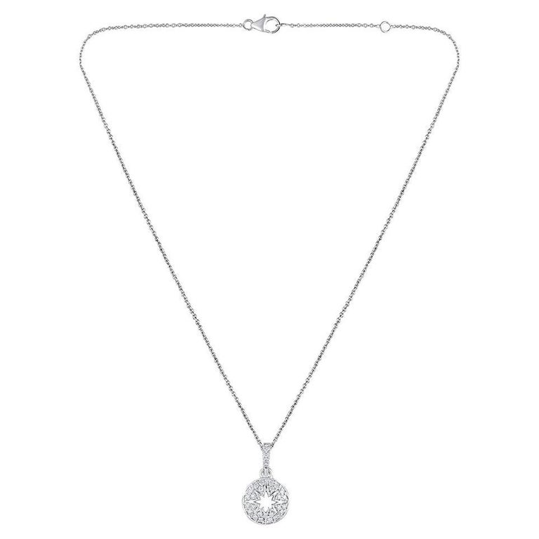 GSI Certified 14k Gold Natural Diamond F-VS Star Shield Pendant ...