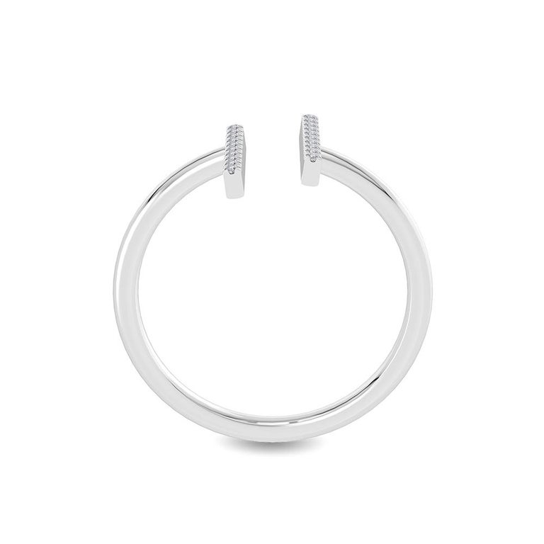 GSI Certified 14k Gold Natural Diamond G-Vs White Delicate 2 Line Thin ...