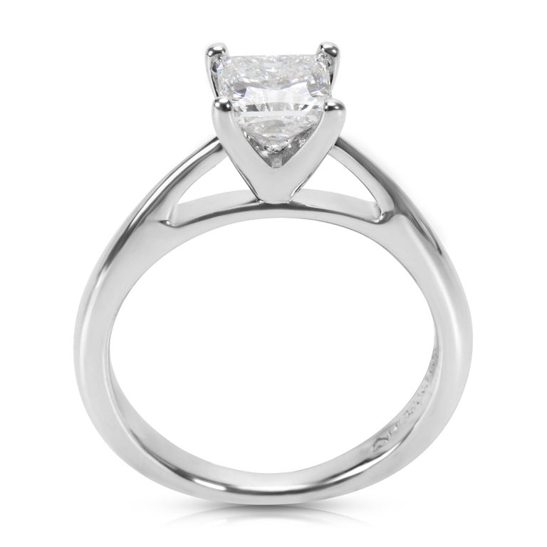 GSL Celebration Princess Cut Diamond Engagement Ring in 18K White Gold ...
