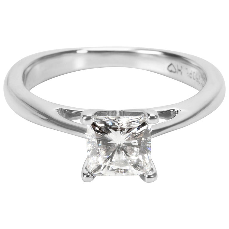 GSL Celebration Princess Cut Diamond Engagement Ring in 18K White Gold ...