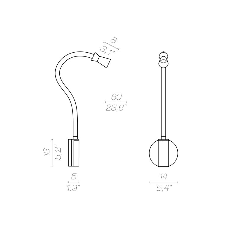 G+T Hard-Wired Reading Lamp with PVD Copper Bronze Base and Diffuser ...
