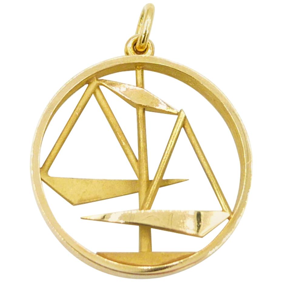 Gübelin 18 Karat Yellow Gold Scorpio Zodiac Astrological Symbol Pendant ...