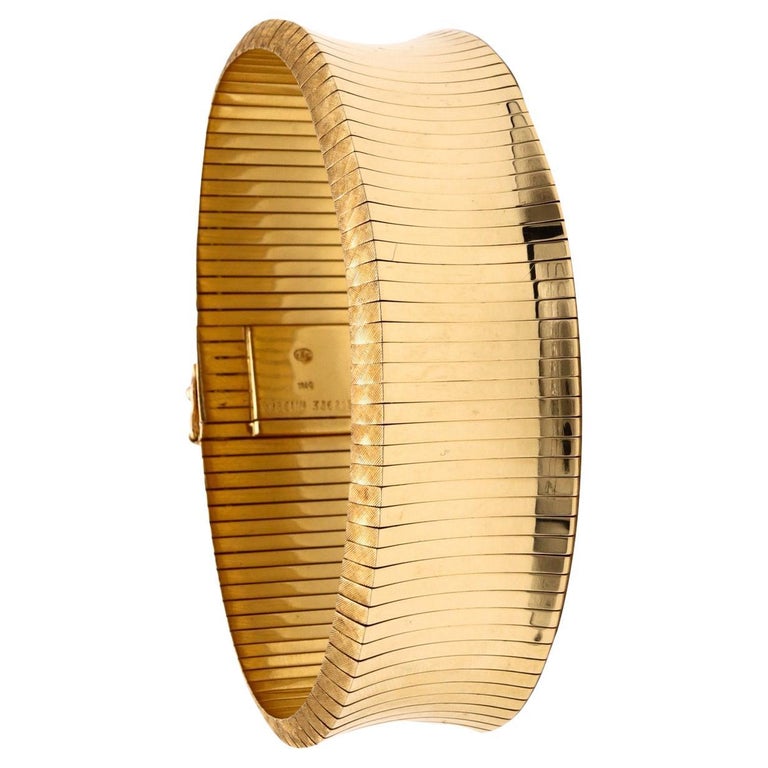Gubelin 1970 Zurich Ultra Modern Flexible Bangle Bracelet in 18Kt ...