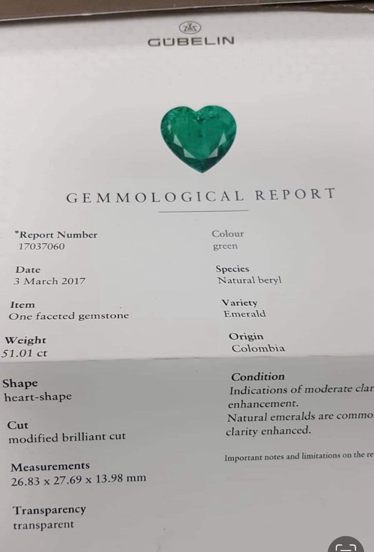 Gubelin Certified Ct 51 of Colombia Emerald on Ring For Sale at 1stDibs