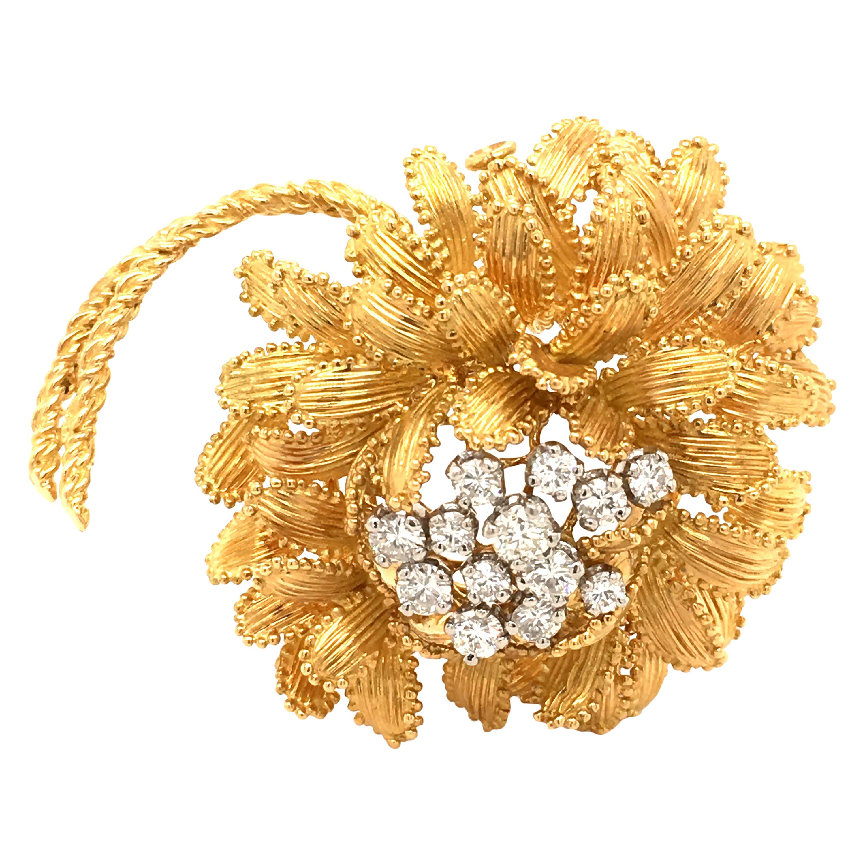 Trifari Art Deco Enamel Pave Brooch at 1stDibs