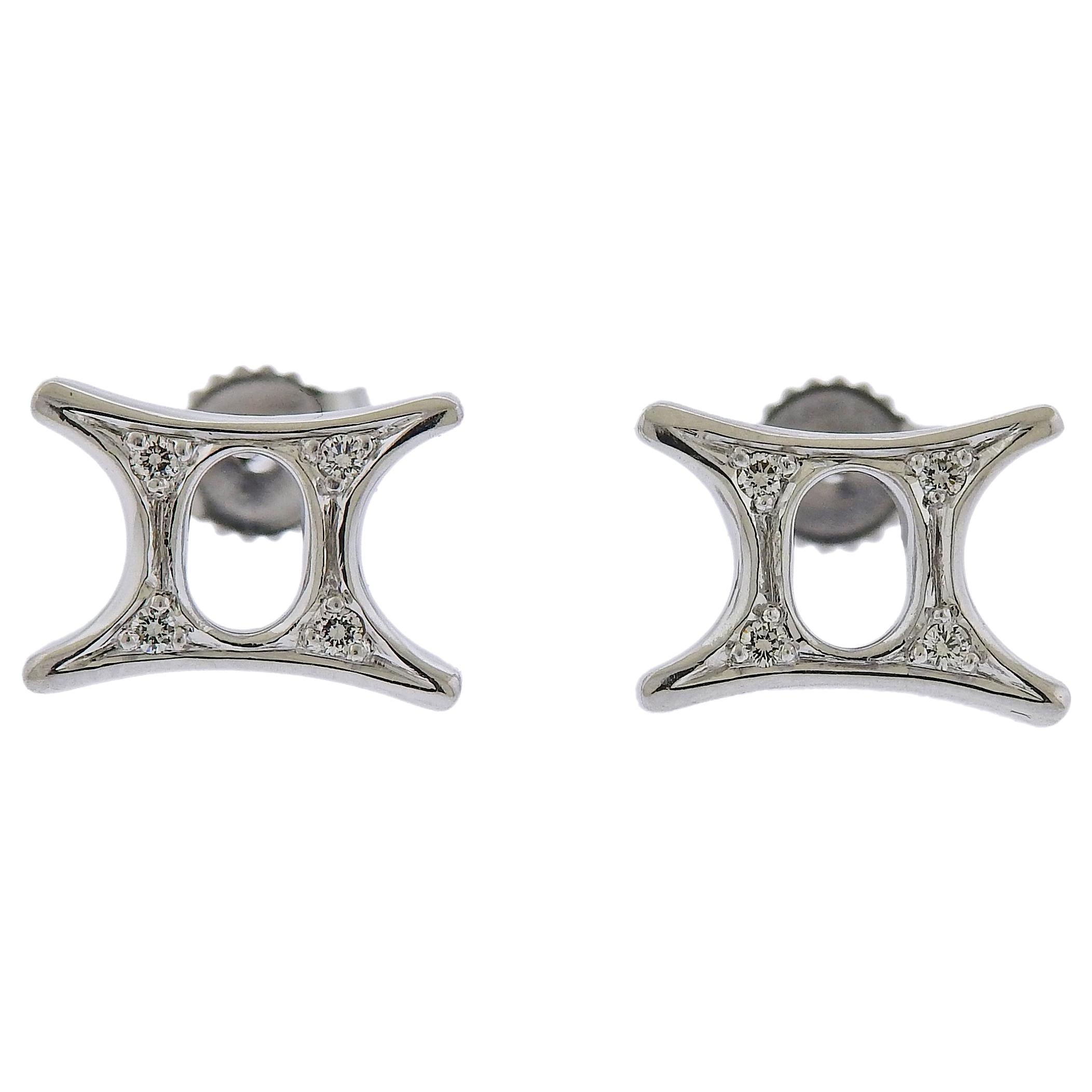 Gubelin Gold Diamond Sagittarius Zodiac Sign Stud Earrings For Sale at ...