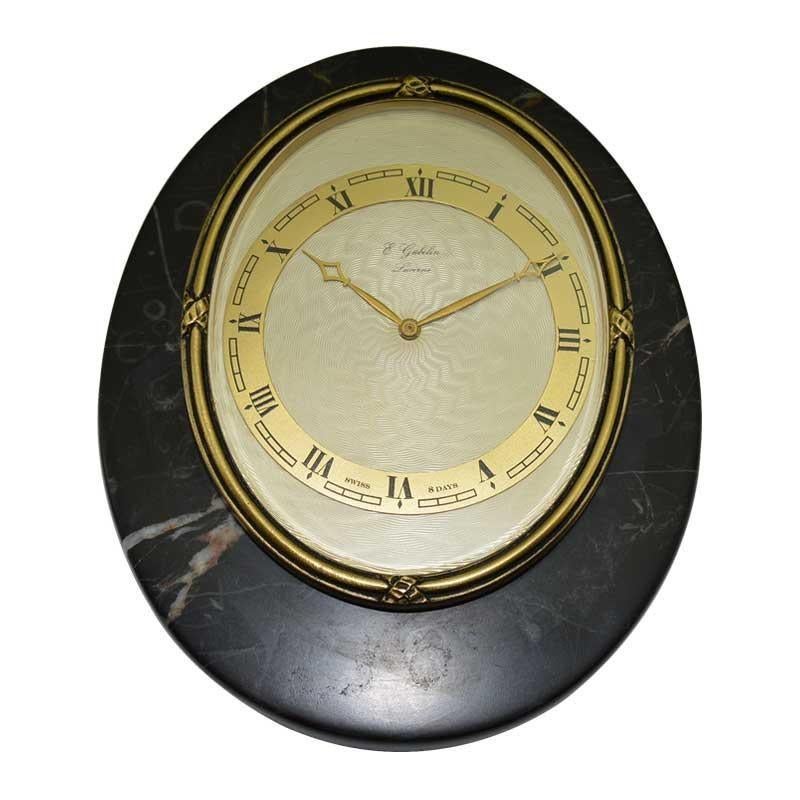Gubelin Lucerne Art Deco Stone and Bronze Table Clock, circa 1930s For ...