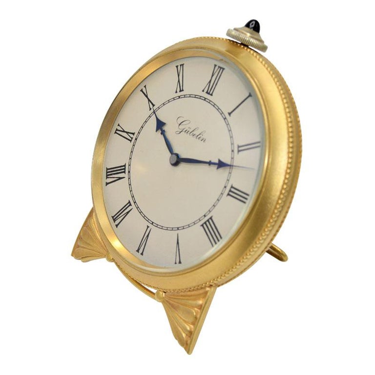 Gubelin of Switzerland Art Deco Desk Clock, circa 1930s For Sale at 1stDibs