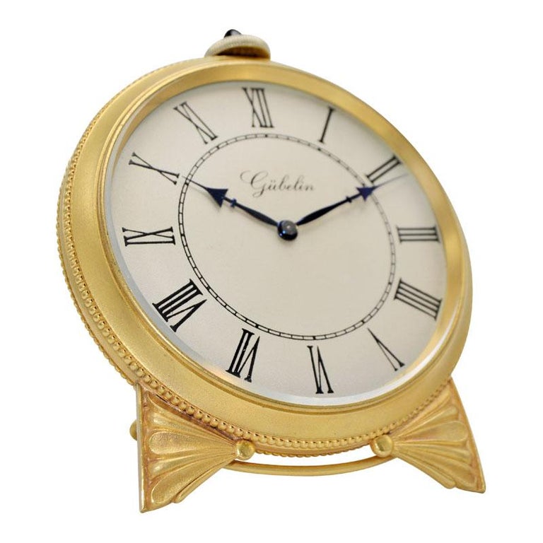 Gubelin of Switzerland Art Deco Desk Clock, circa 1930s For Sale at 1stDibs