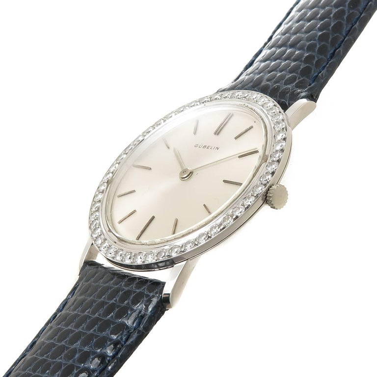 Gubelin Platinum Diamond Mechanical Dress Wristwatch, Circa 1960 at 1stDibs