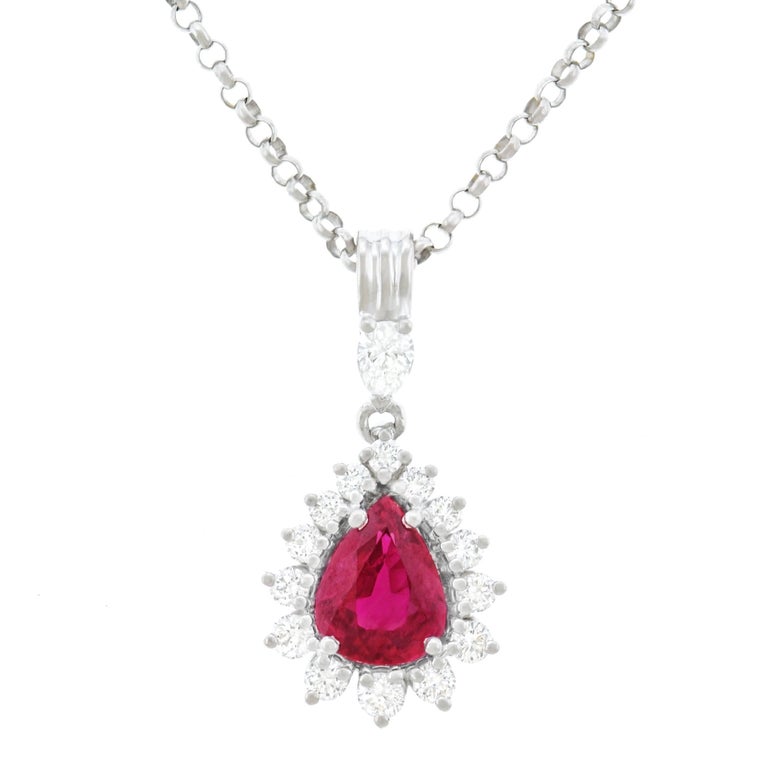 Gubelin Ruby and Diamond Set Gold Pendant at 1stDibs