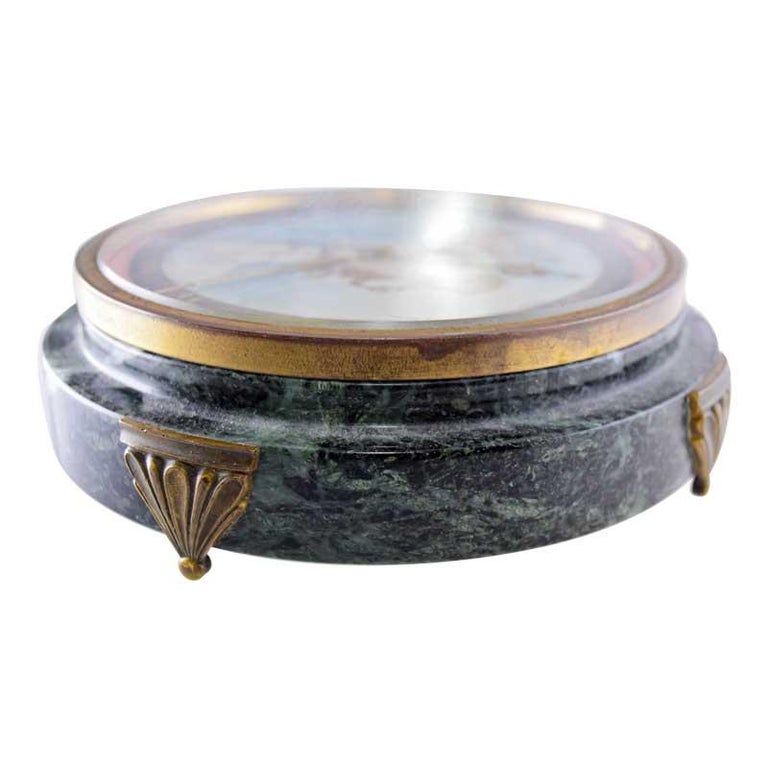 Gubelin Stone and Metal Art Deco Table Clock with Cherubic Hand Made ...