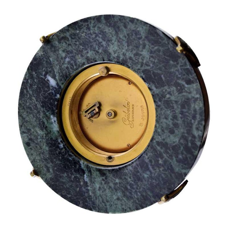 Gubelin Stone and Metal Art Deco Table Clock with Cherubic Hand Made ...