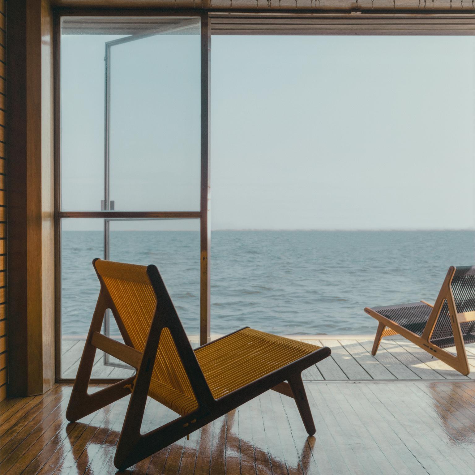Gubi X Noah special edition MR01 yellow outdoor lounge chair in solid ...