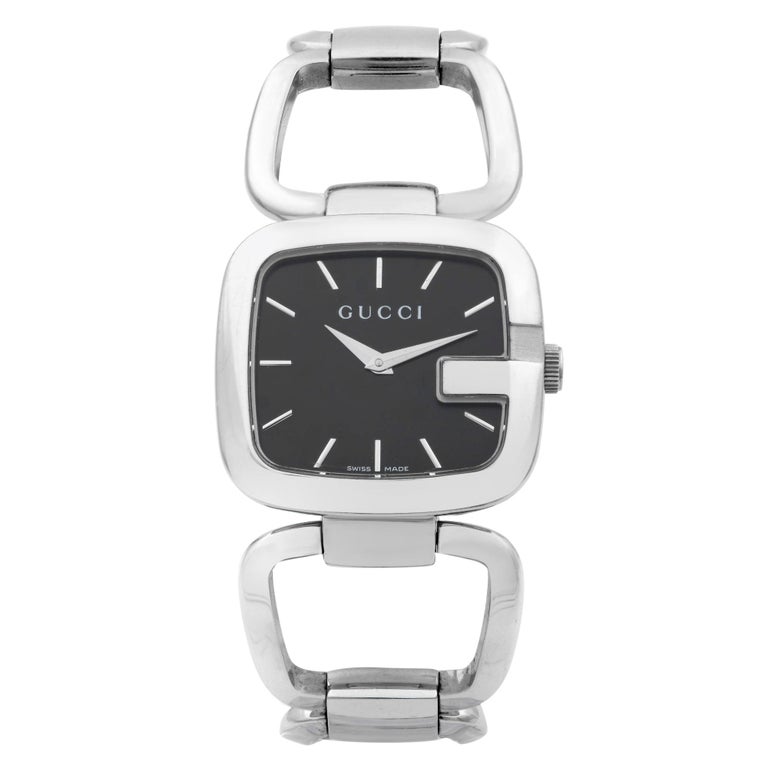 Gucci 125.4 Black Rectangle Black Dial Steel Quartz Ladies Watch ...