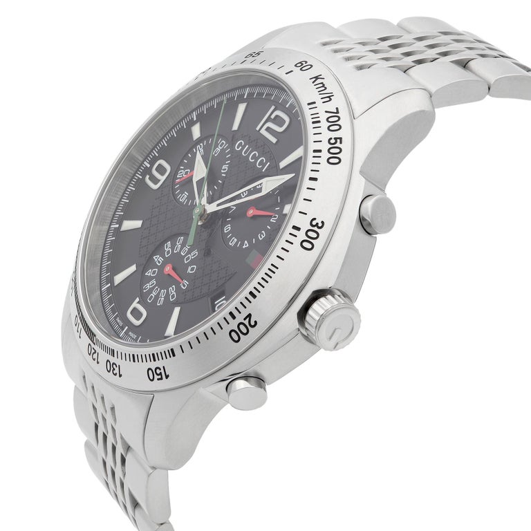 Gucci 126 Chronograph Stainless Steel Black Dial Quartz Men's Watch ...