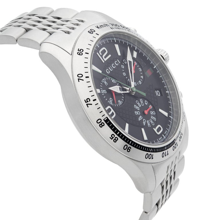 Gucci 126 Chronograph Stainless Steel Black Dial Quartz Men's Watch ...