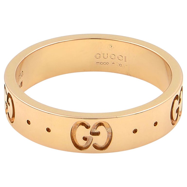 Gucci 18 Karat Rose Gold Icon Thin Band Ring at 1stDibs