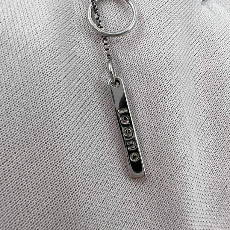 Gucci 18 Karat White Gold Bar Lariat Pendant Necklace with Original ...