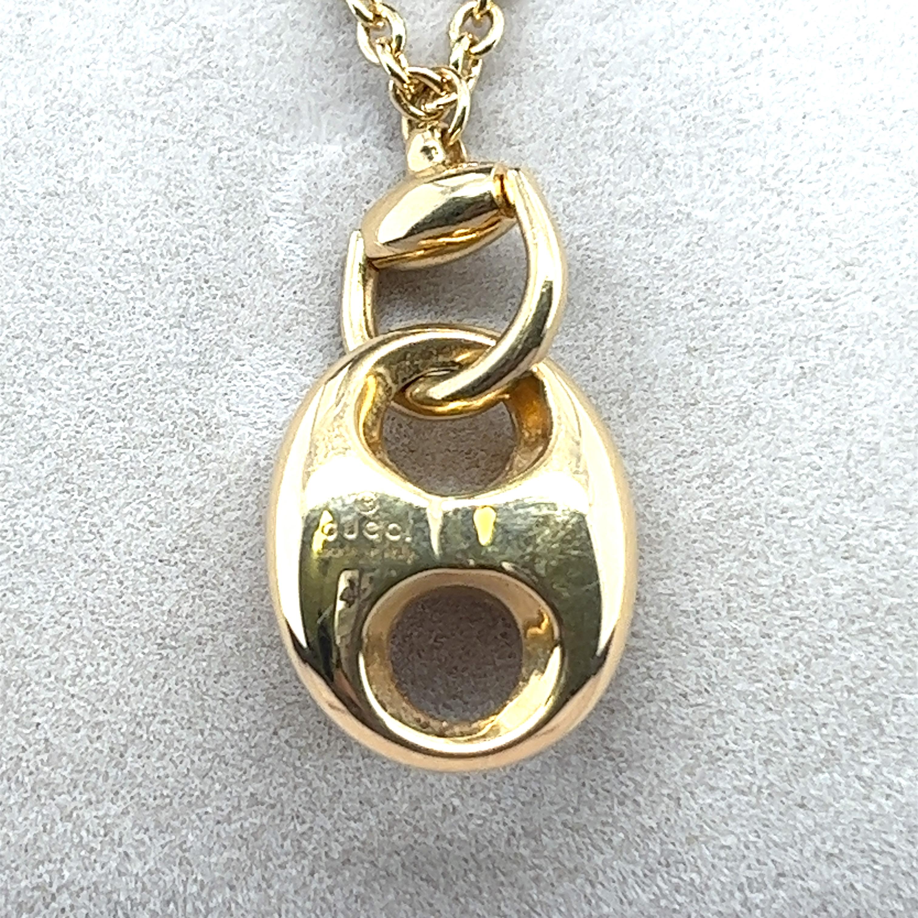 Gucci 18k Gold Horsebit Marina Necklace For Sale at 1stDibs