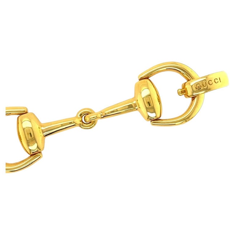 Gucci 18 Karat Yellow Gold Horsebit Link Bracelet For Sale at 1stDibs