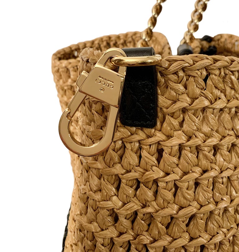 Gucci 2019 Large GG Marmont Raffia Tote Bag at 1stDibs | gucci raffia ...