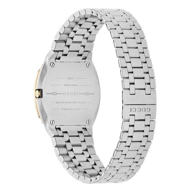 Gucci 25H Brass Dial and Stainless Steel Bracelet Watch YA163502 For ...