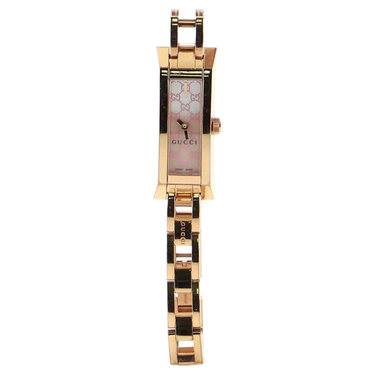 Gucci 3900 Series Quartz Watch Rose Gold-Plated Steel and GG Mother of ...