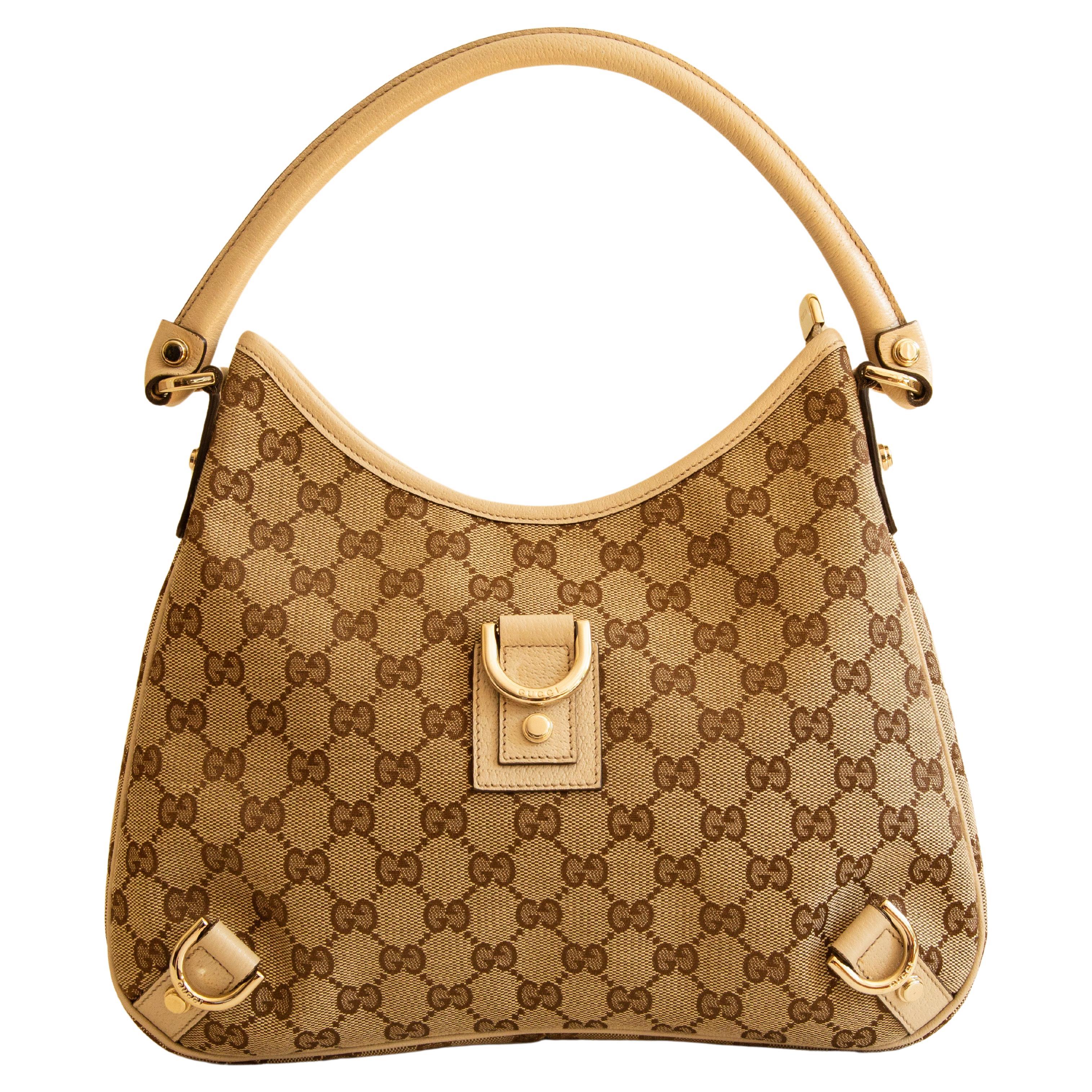 Gucci Abbey D Ring Hobo Medium in Beige GG Canvas For Sale at 1stDibs ...