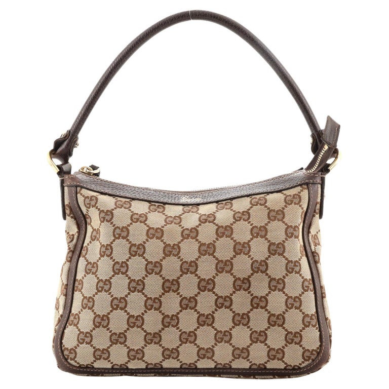 Gucci Abbey Zip Shoulder Bag GG Canvas Small For Sale at 1stDibs