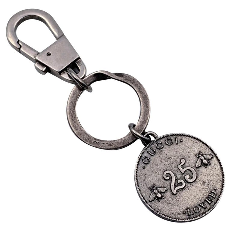 Gucci Aged Sliver Metal Tiger Head Coin Charm Bag Keyring at 1stDibs