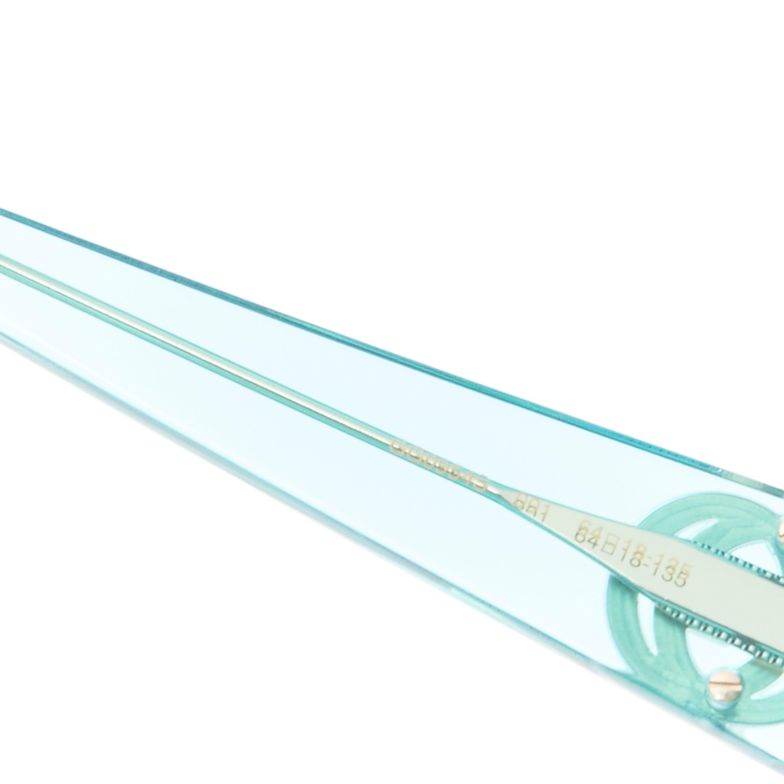 GUCCI Alessandro Michele GG0954S blue hue round frame oversized sunnies ...