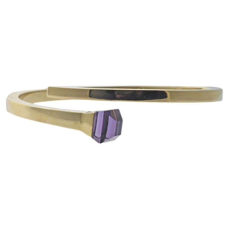 Amethyst-Gold-Nagel-Armreif von Gucci im Angebot bei 1stDibs