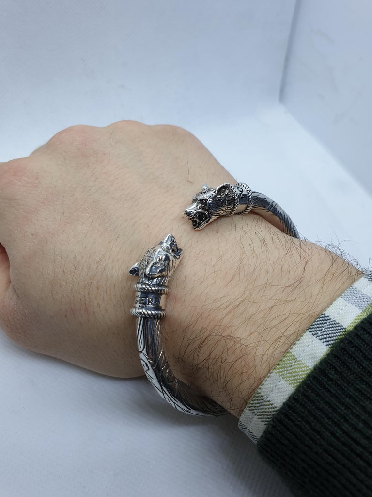 Gucci Anger Forest Sterling Silver Man Bracelet, 2010s For Sale at 1stDibs