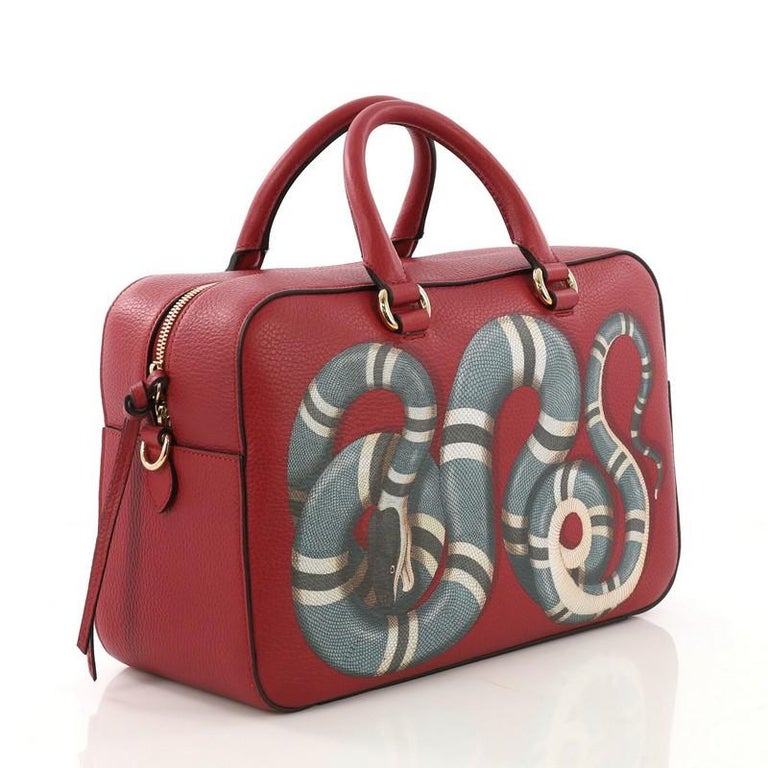 Gucci Animal Boston Top Handle Bag Printed Leather Medium at 1stDibs ...