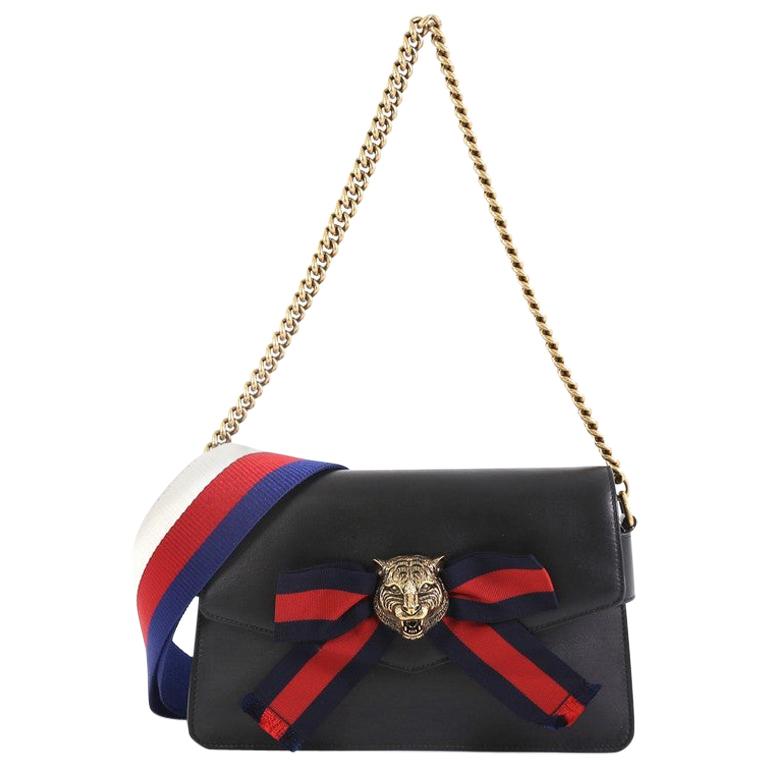 Gucci Animalier Broadway Bow Flap Bag Leather Mini at 1stDibs