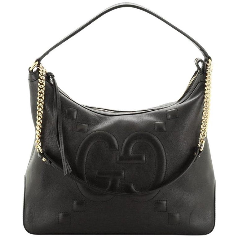 Gucci Apollo Shoulder Bag GucciGhost Embossed Leather Large at 1stDibs